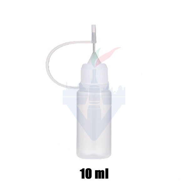 Boccette di Plastica PET / LDPE 10ml Semi-Trasparente con Beccuccio ad Ago